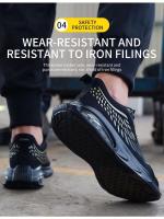 China Industrial Work Flyknit Safety Shoes With Air-cushioned Sole And Kevlar Midsole for sale