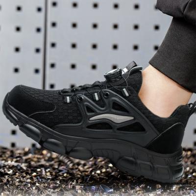 China BOA Button Black Microfiber Safety Shoes For Industrial Work In Rubber Material for sale