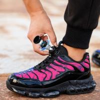 China Microfiber Flying Knit Unisex Safety Shoes With TPU Sole And Swivel Button Kevlar Midsole for sale
