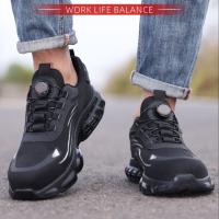 China Industrial Safety Shoes Black Flying Knit Work Shoes BOA Button Safety Shoes TPU Work Shoes Midsole Kevlar for sale