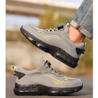 China Industrial Safety Shoes Black Flying Knit Work Shoes BOA Button Safety Shoes TPU Work Shoes Midsole Kevlar for sale
