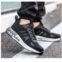 China Industrial Safety Shoes With Air Cushion Sole And Black Flying Knit Design for sale