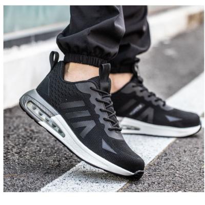 China Industrial Safety Shoes With Air Cushion Sole And Black Flying Knit Design for sale