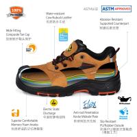 China PU Sole Steel Toe Work Shoes In Genuine Cowhide Leather For Industrial Protection for sale