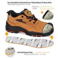 China PU Sole Steel Toe Work Shoes In Genuine Cowhide Leather For Industrial Protection for sale