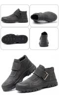China Anti-proof Unisex Suede Work Shoes in Gray Khaki for Industrial Safety for sale