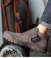 China Anti-proof Unisex Suede Work Shoes in Gray Khaki for Industrial Safety for sale