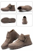 China Anti-proof Unisex Suede Work Shoes in Gray Khaki for Industrial Safety for sale