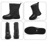 China Kevlar Midsole Safety Shoes Cowhide Genuine Leather Work Boots with Steel Toe for sale