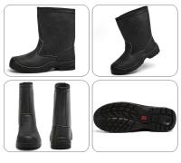 China Kevlar Midsole Safety Shoes Cowhide Genuine Leather Work Boots with Steel Toe for sale