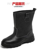 China Kevlar Midsole Safety Shoes Cowhide Genuine Leather Work Boots with Steel Toe for sale