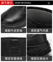 China Kevlar Midsole Safety Shoes Cowhide Genuine Leather Work Boots with Steel Toe for sale