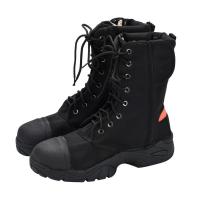 China Black Work Shoes With Rubber Sole Unisex Canvas Safety Boots for sale