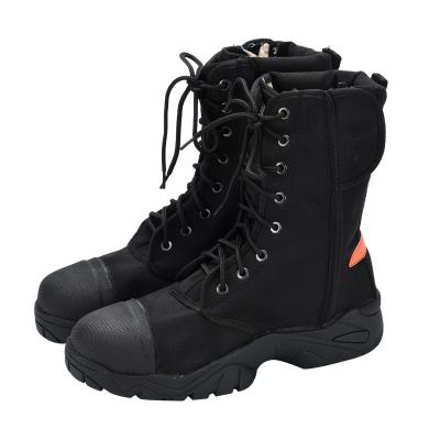 China Black Work Shoes With Rubber Sole Unisex Canvas Safety Boots for sale