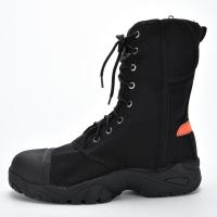 China Black Work Shoes With Rubber Sole Unisex Canvas Safety Boots for sale