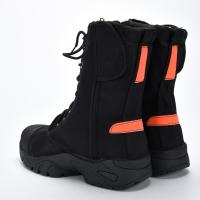 China Black Work Shoes With Rubber Sole Unisex Canvas Safety Boots for sale