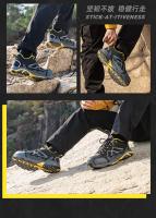 China Black Unisex Reflective Strip Safety Boots with PU Rubber Sole for Anti-proof Work Shoes for sale