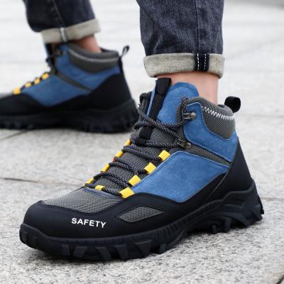China Kevlar Midsole Unisex Suede Microfiber Wire Cloth Safety Boots Rubber Safety Shoes Work Shoes for sale