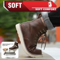China Kevlar Midsole Rubber Work Shoes In Brown Cowhide For Superior Safety Features for sale
