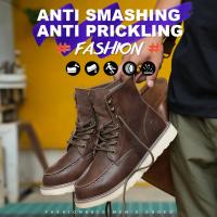 China Kevlar Midsole Rubber Work Shoes In Brown Cowhide For Superior Safety Features for sale