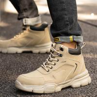China Kevlar Midsole Safety Boots Microfiber Leather Work Shoes With Steel Toe And Rubber Sole for sale
