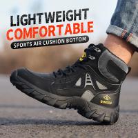 China Microfiber Leather Flying Knit Safety Boots Kevlar Midsole Steel Toe Safety Shoes Rubber Work Shoes for sale