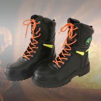 China Rubber Sole Safety Boots In Black Genuine Leather For Security Work Protection for sale