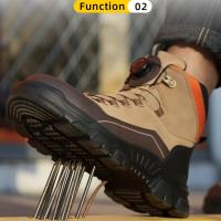 China Microfiber Leather Safety Boots Black Safety Shoes Rubber Non-slip Work Shoes Security Work Boots for sale