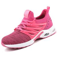 China Flying Knit Unisex Work Air Cushion Sole Industrial Safety Shoes for sale