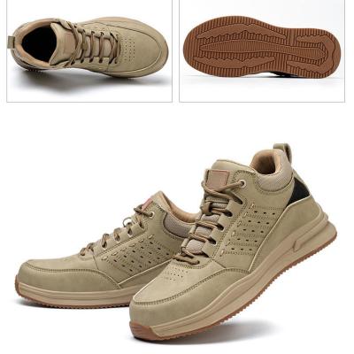 China Microfiber Men'S Security Officer Work Boots Plastic Toe Kevlar Mid Sole Anti Smashing Rubber Work Boots for sale