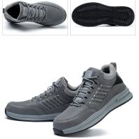 China Microfiber Men'S Security Officer Work Boots Plastic Toe Kevlar Mid Sole Anti Smashing Rubber Work Boots for sale