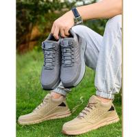 China Microfiber Men'S Security Officer Work Boots Plastic Toe Kevlar Mid Sole Anti Smashing Rubber Work Boots for sale