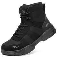 China Microfiber Men'S Most Comfortable Security Boots Steel Toe Kevlar Mid Sole Anti-Smashing Rubber Work Boots for sale