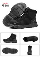 China Microfiber Men'S Most Comfortable Security Boots Steel Toe Kevlar Mid Sole Anti-Smashing Rubber Work Boots for sale