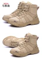 China Microfiber Men'S Most Comfortable Security Boots Steel Toe Kevlar Mid Sole Anti-Smashing Rubber Work Boots for sale