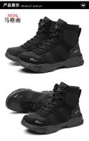 China Microfiber Men'S Most Comfortable Security Boots Steel Toe Kevlar Mid Sole Anti-Smashing Rubber Work Boots for sale