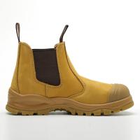 China Wheat Genuine Leather Cowhide Steel Toe Security Boots ODM for sale