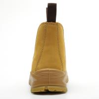 China Wheat Genuine Leather Cowhide Steel Toe Security Boots ODM for sale