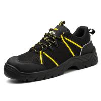 China Summer Men'S Flying Knit Industrial Footwear Steel Plate Steel Toe Work Shoes for sale