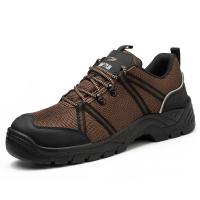 China Summer Men'S Flying Knit Industrial Footwear Steel Plate Steel Toe Work Shoes for sale