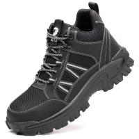 China Microfiber+Flying Knit Men'S Comfortable Security Boots Steel Toe Kevlar Mid Sole Anti Smashing for sale