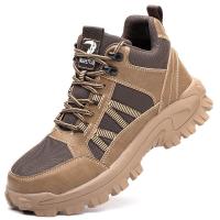 China Microfiber+Flying Knit Men'S Comfortable Security Boots Steel Toe Kevlar Mid Sole Anti Smashing for sale