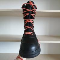 China Black Cowhide Leather Work Firefighter Safety Boots Rubber Sole Steel Toe for sale