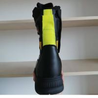 China Black Cowhide Leather Work Firefighter Safety Boots Rubber Sole Steel Toe for sale