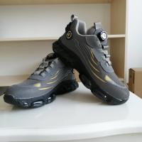 China Steel Toe BOA Rotating Button Work Shoes Flying Knit Comfortable Safety Shoes With Kevlar Midsole And PU Sole for sale
