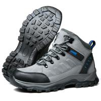 China Mid-Cut Welding Safety Shoes with Custom Logo and Gray Color Suede Work Boots for sale
