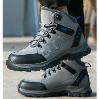 China Mid-Cut Welding Safety Shoes with Custom Logo and Gray Color Suede Work Boots for sale