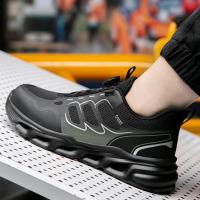 China BOA Rotating Button Work Shoes with TPU Flying Knit and Kevlar Mid Sole Industrial Safety Shoes for sale