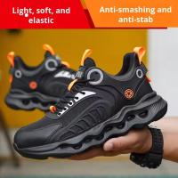 China TPU Flying Knit Work Shoes With EVA Sole For Industrial Safety Kevlar Mid Sole Steel Toe Anti-stab And Anti-smash for sale