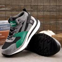 China Steel Toe Mid-cut Pigskin And Flying Knit Safety Boots For OEM Security Work for sale
